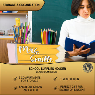Personalized Name Plate Desk Organizer in Shape of Pencil - Customized ...