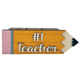 Personalized Name Plate Desk Organizer in Shape of Pencil - Customized ...